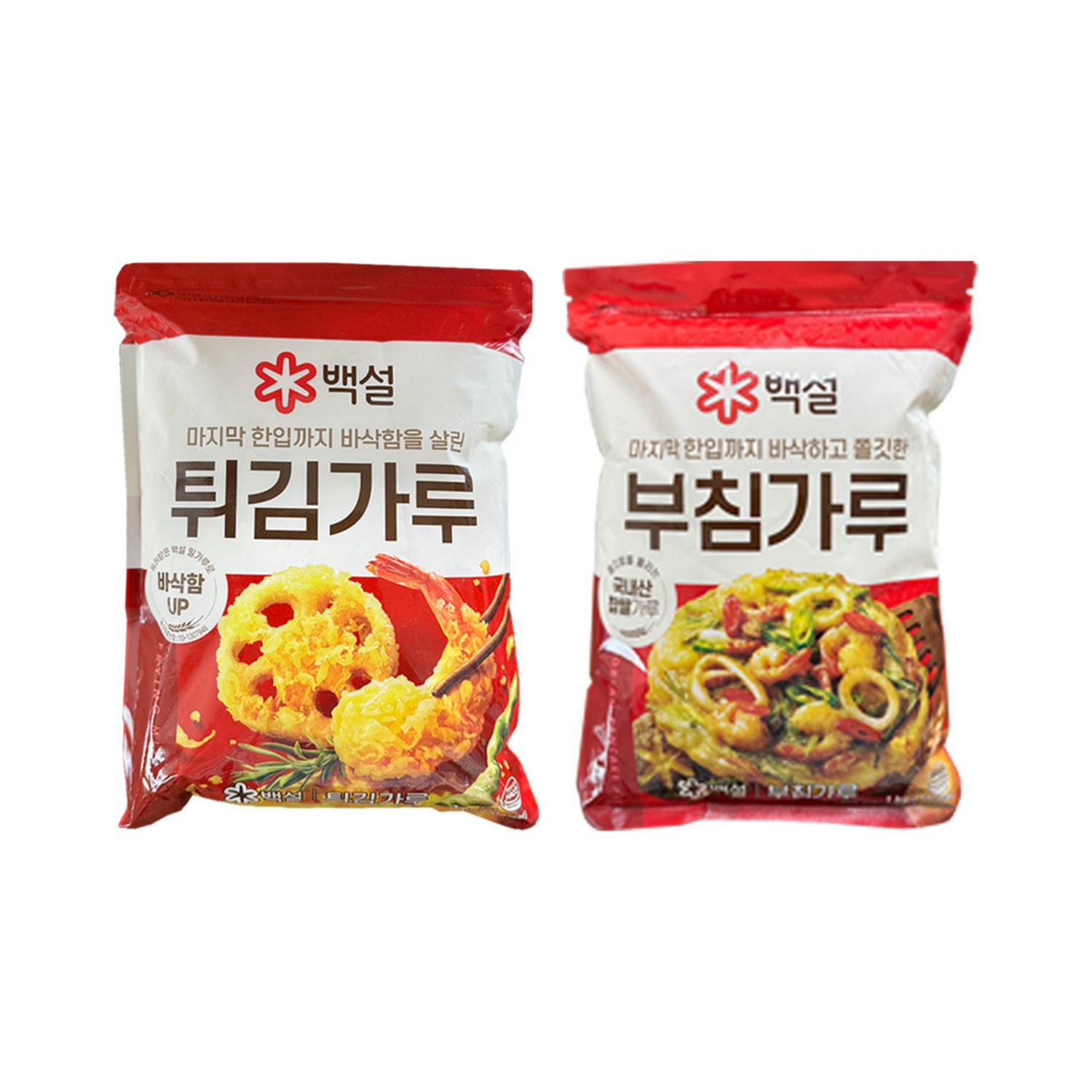 CJ백설 (부침가루1kg+튀김가루1kg) 국내산 찹쌀가루 명절 전 튀김 - 부침가루 | 쿠팡