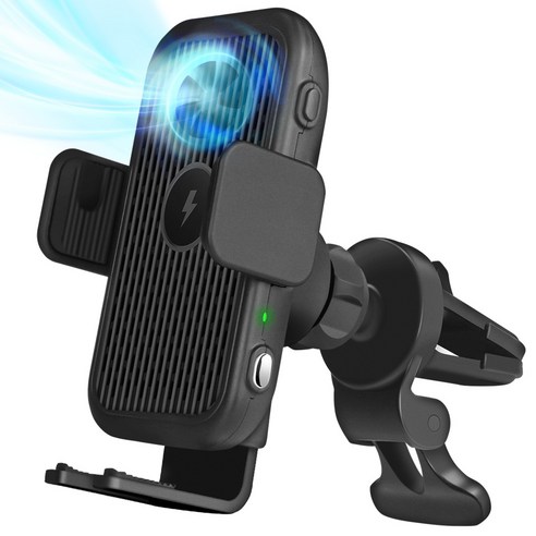 탐사 차량용 고속 듀얼코일 쿨링팬 15W 무선충전 거치대 송풍구 거치형 - 무선충전 거치대 | 쿠팡