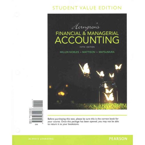 Horngren''s Financial & Managerial Accounting Hard back, Pearson ...