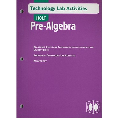 Holt Pre-Algebra Technology Lab Activities Paperback, Holt McDougal ...