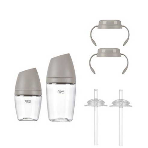 티지엠 트라이탄 쌀알젖병 160ml + 240ml + 핸들 2p + 젖꼭지 2p + 스트로우 2p 세트, 1단계(0~3개월), 2단계(2~5개