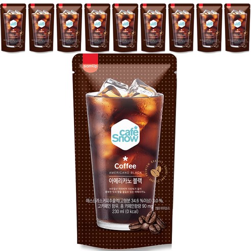 Samrip Cafe Snow美式咖啡 黑色, 10個, 230ml - 咖啡飲料 | 酷澎