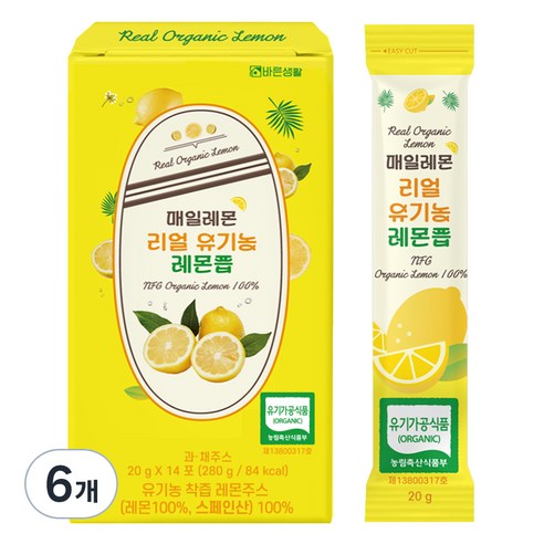 '매일레몬 리얼 유기농 레몬즙, 280g, 6개' 최저가 검색, 최저가 39,980원 - 할인 알림