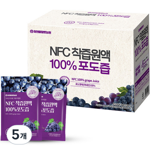참앤들황토농원 NFC 착즙원액 포도즙 100ml x 50p, 5L, 5개 - 가격 변동 추적 그래프 - 역대가