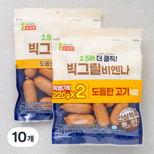 롯데햄 더큼직한 빅그릴비엔나, 220g, 10개 - 가격 변동 추적 그래프 - 역대가
