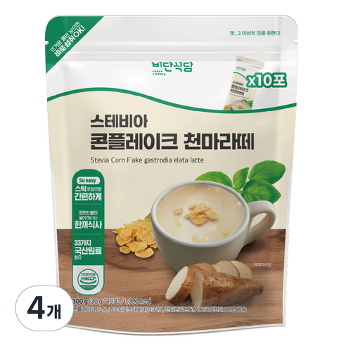 비단식당 스테비아 콘플레이크 천마라떼 10p, 300g, 4개 - 가격 변동 추적 그래프 - 역대가