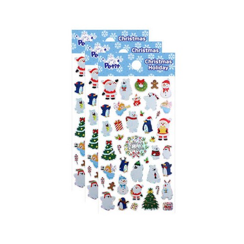 쁘띠팬시 시즌 겨울 크리스마스홀리데이 스티커 DA5476, 혼합색상, 3개 - 팬시스티커 | 쿠팡