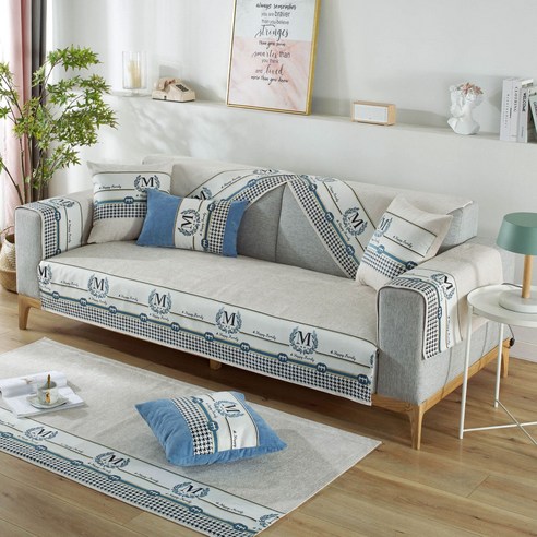 KORELAN 2022 최신 스타일 사계절 북유럽 심플한 쿠션 쿠션 샤닐 미끄럼 방지 3인 소파 방석 팔걸이 수건 덮개 ...