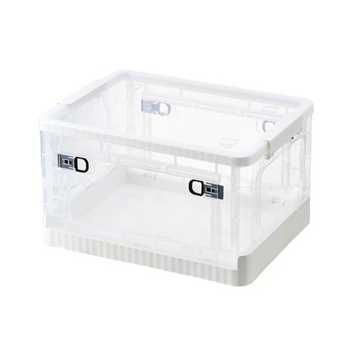 linbao신형 투명 창의성 플라스틱 수납함 벨트 도르래 가정용 잡동사니 수납함 중첩 접기 가능, 스몰 27L (39*29*24 ...