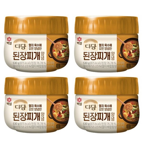 CJ 다담 된장찌개 양념 530g * 4통(총1세트), 530g, 4개 - 된장 | 쿠팡