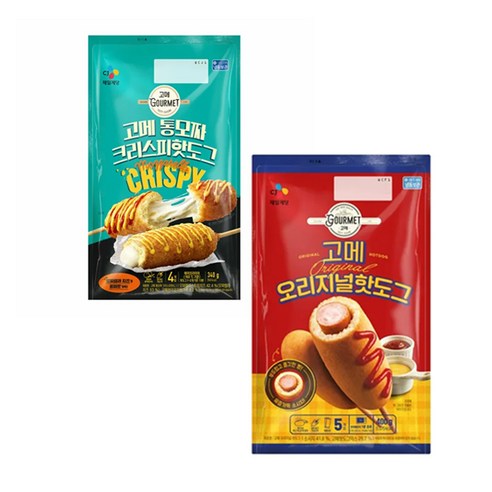 올따옴 고메 냉동 오리지널 핫도그 400g 1개+통모짜 치즈핫도그 340g 1개, 340g, 1세트 - 핫도그 | 쿠팡