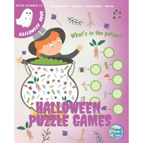 Halloween Puzzle Games: A Fun Activity and Coloring Book for Kids Ages ...