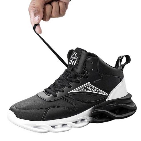 ANKRIC 남자 신발 겨울 플러스 벨벳 코튼 신발 하이 탑 스포츠 캐주얼 신발 학생 방수 농구화 남자 한국 트렌드 런닝화 - 가격 변동 추적