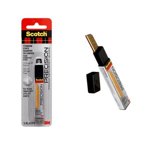 3M 스카치 얇은날 커터 칼날 소형 리필 공업용 언박싱 - 칼날 리필/통 | 쿠팡