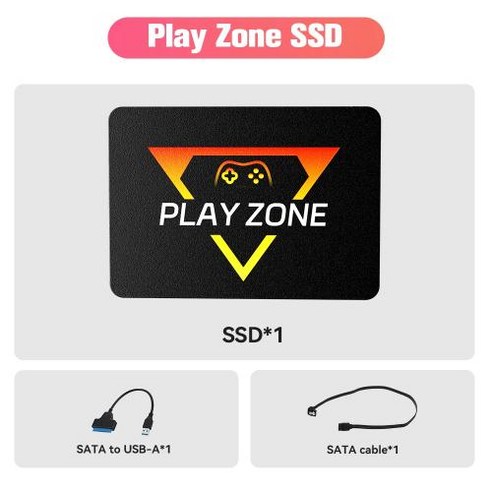 'PlayZone 휴대용 외부 게임 SSD 휴대용 게임 콘솔 Xbox PS4 PS2 스위치용 Win PC 노트북용 내장 ...