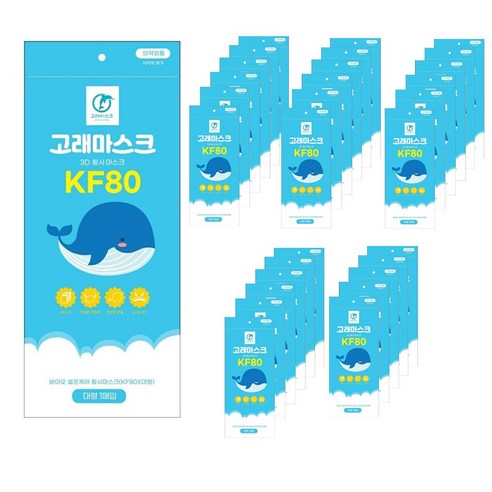 [국내원단] KF80 대형 개별포장 30매~100매 식약처허가 귀가 편하고 피부에 부드러운 성인 고래마스크, KF80 대형 30매 고래마스크 - 가격 변동 추적 그래프 - 역대가