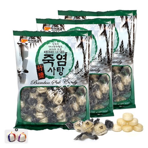 동아제과 죽염사탕(280g) x 3봉+자색옥춘사탕 20g 세트 번들 10호 - 일반하드캔디 | 쿠팡