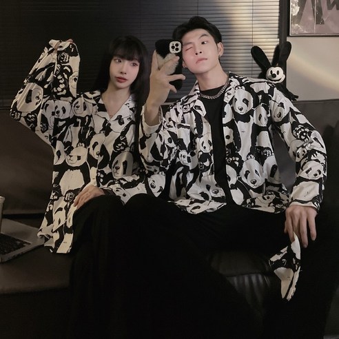 KORELAN 커플 잠옷 남성 판다 전면 긴팔 여성 순면 봄가을 겨울 홈웨어 세트 - 가격 변동 추적 그래프 - 역대가
