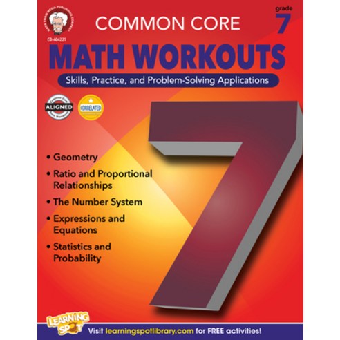 (영문도서) Common Core Math Workouts Grade 7 Paperback, Mark Twain Media ...