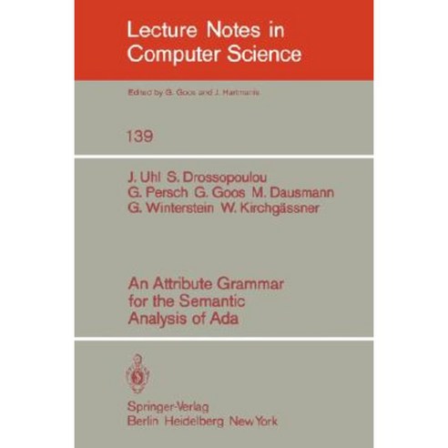 An Attribute Grammar for the Semantic Analysis of ADA Paperback ...