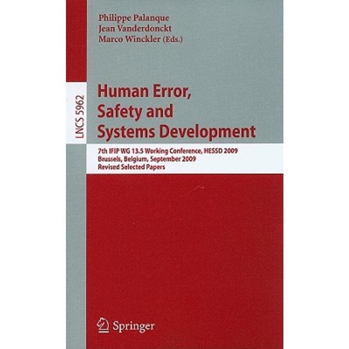 Human Error Safety and Systems Development Paperback, Springer - 가격 변동 ...
