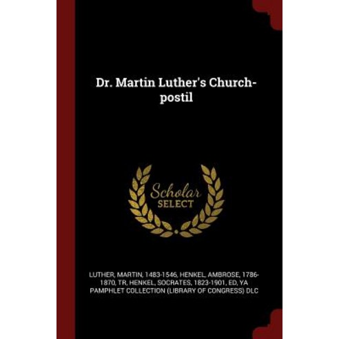 Dr. Martin Luther''s Church-Postil Paperback, Andesite Press - 가격 변동 추적 ...